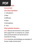 SST Geography Chapter 1 Environment Questions Answers | PDF | Natural Environment | Earth