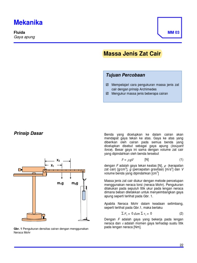 MM03-Massa Jenis Zat Cair | PDF