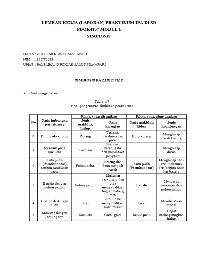 Simbiosis Parasitisme | PDF