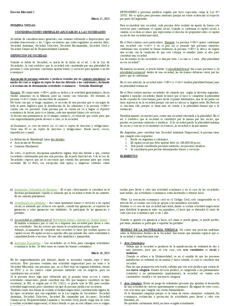 Derecho Mercantil 2 | PDF