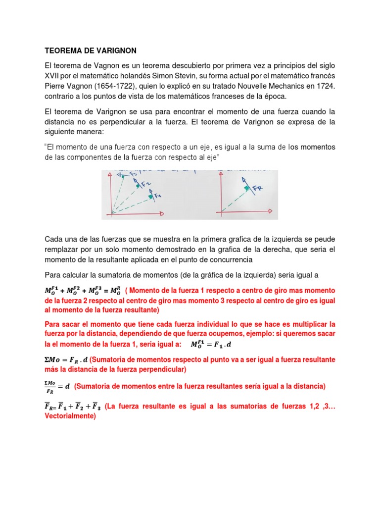 Teorema de Varignon | PDF | Matemáticas | Mecánica