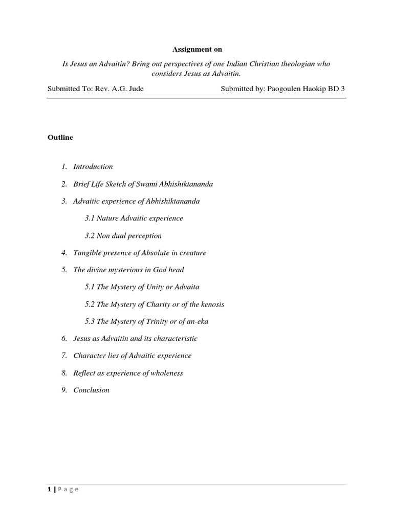 Is Jesus Advaitin | PDF | Advaita Vedanta | Nondualism