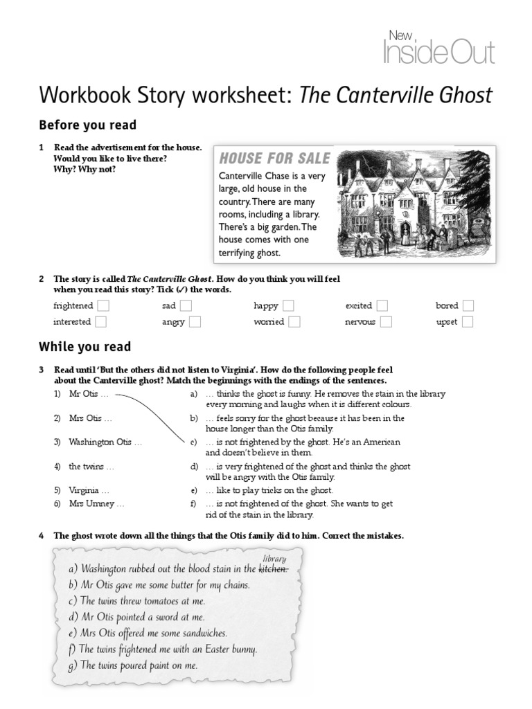 Workbook Story The Canterville Ghost | PDF