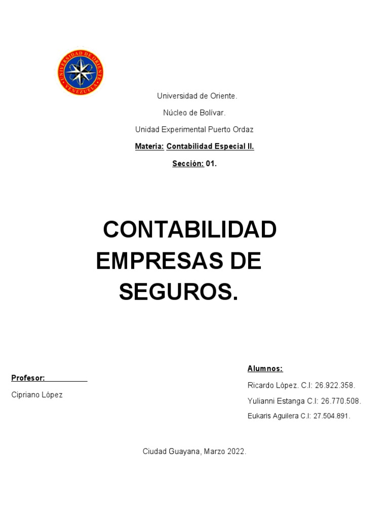 Contabilidad de Seguros | Descargar gratis PDF | Seguro | Reaseguro