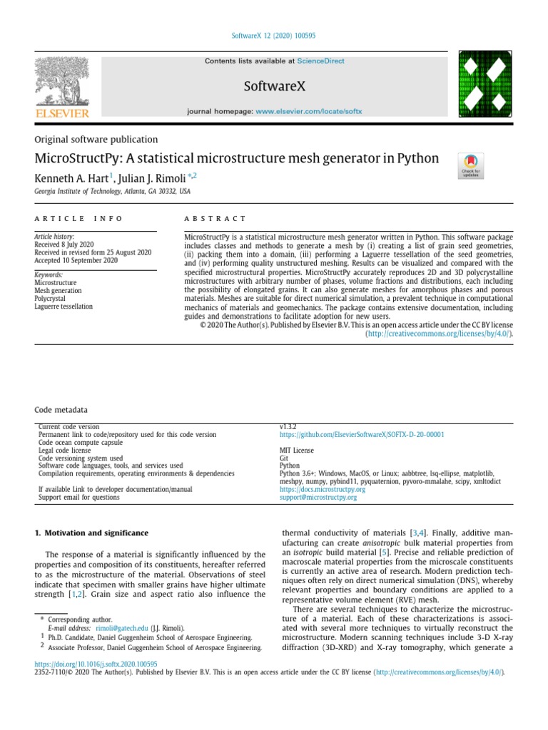 MicroStructPy A Statistical Microstructure Mesh Ge | PDF ...