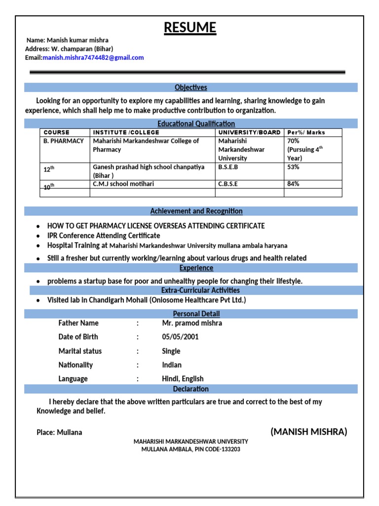 Manish Resume | PDF | Public Services | Social Programs