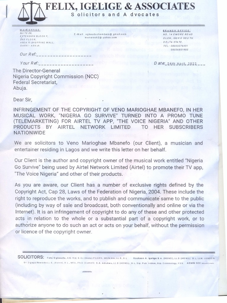 BREAKING: Nigerian Copyright Commission Starts Criminal Investigation ...