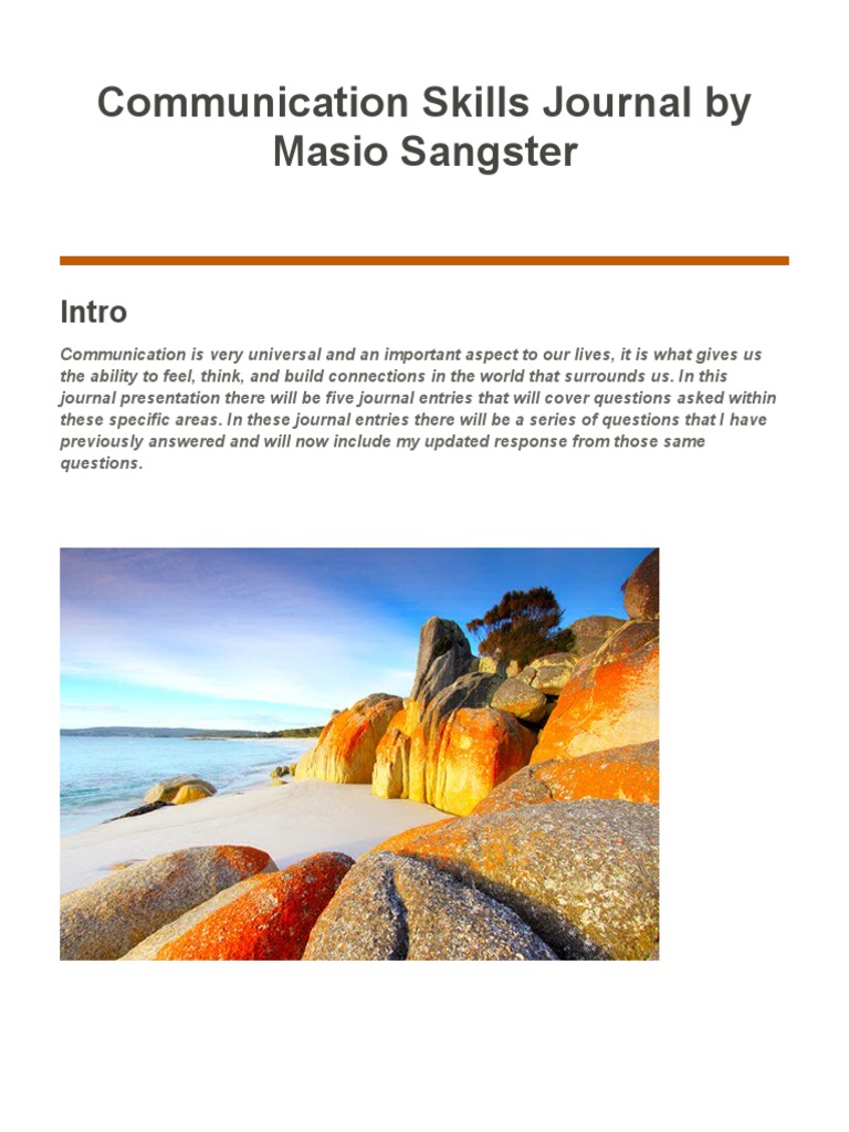 Communication Skills Journal by Masio Sangster | Download Free PDF ...