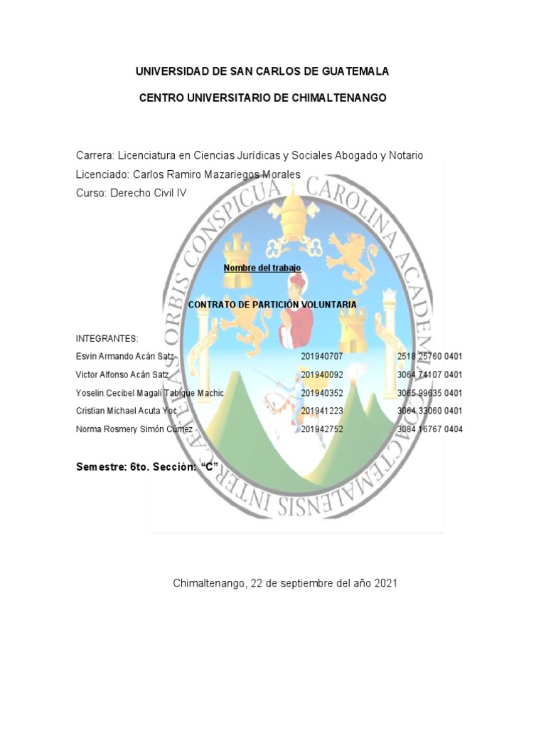 Derecho Civil-Partición Voluntaria | PDF | Herencia | Voluntad y testamento