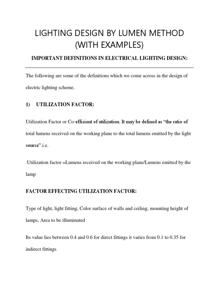 Lighting Design by Lumen Method | PDF | Lighting | Electromagnetic Spectrum