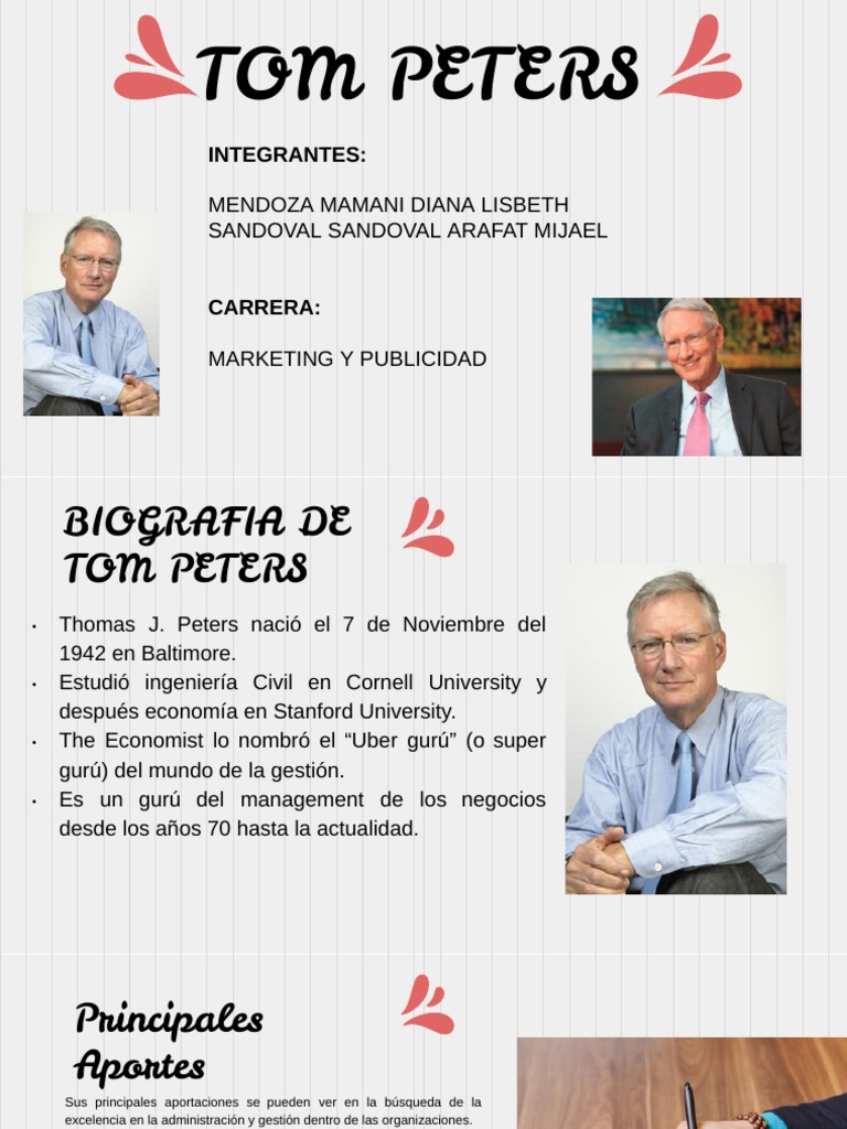 Biografía y Aportes de Tom Peters | PDF | Calidad (comercial) | Marketing