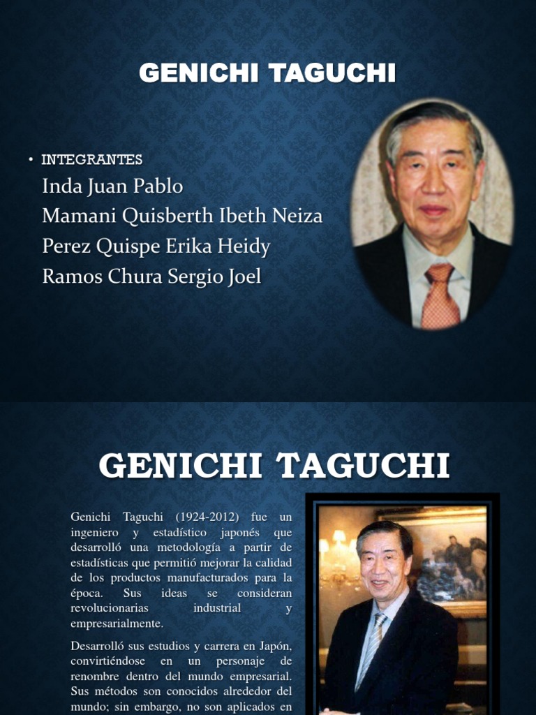 Presentacion Genichi Taguchi | PDF | Calidad (comercial) | Producto ...