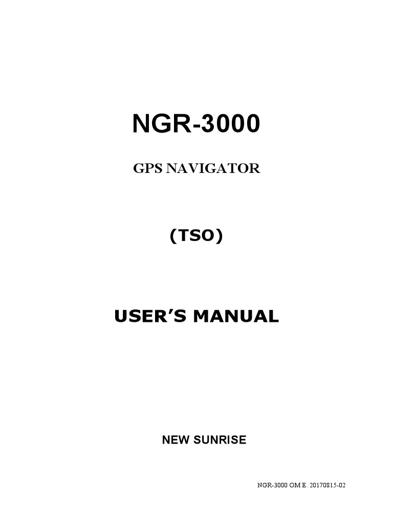 NSR NGR 3000 Users Manual | PDF | Menu (Computing) | Global Positioning System