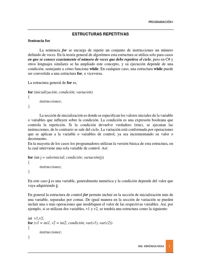 Estructura de Control-For | PDF | Informática teórica | Lógica matemática