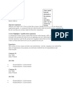 Tabular Resume Template Guide | PDF