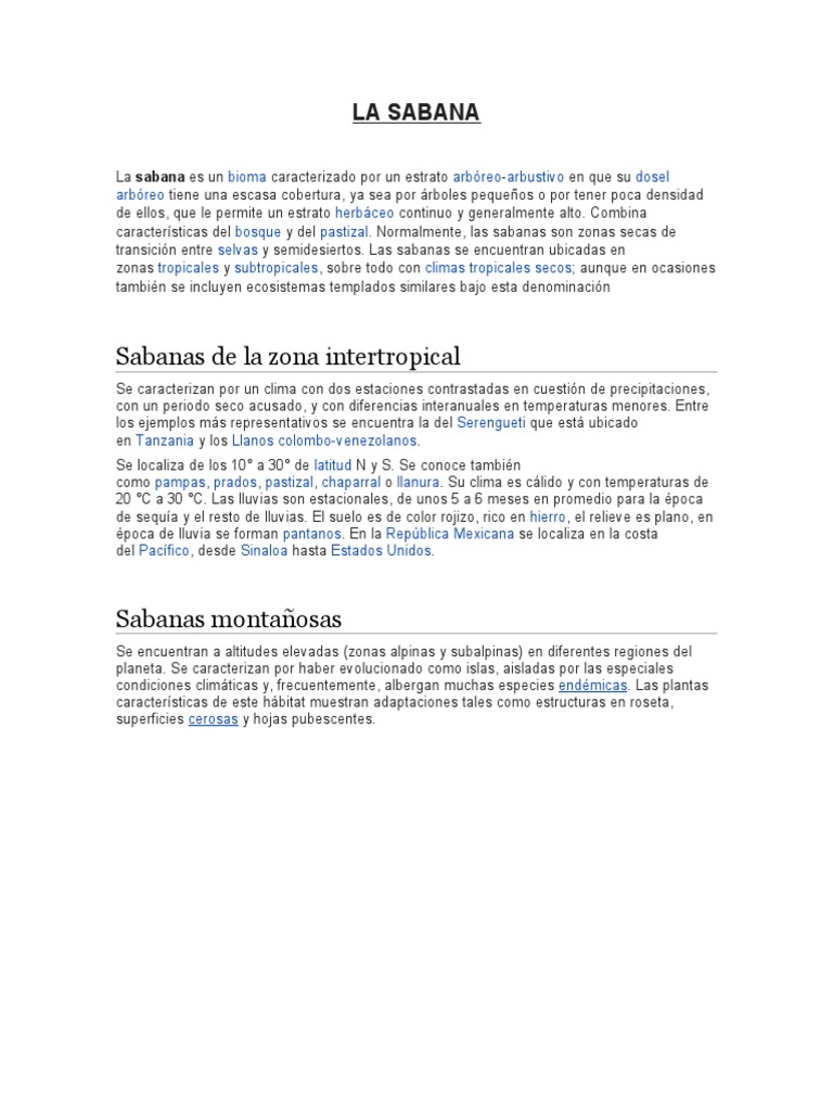 La Sabana | PDF | Sabana | Ciencias de la Tierra