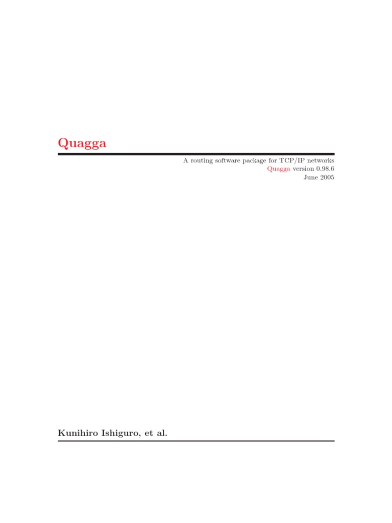 Quagga-0 98 | PDF | Router (Computing) | Routing