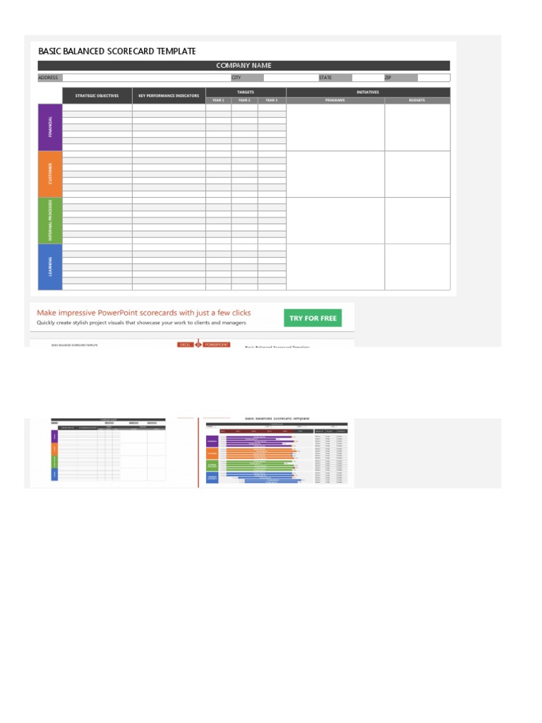 Basic Balanced Scorecard Template | PDF