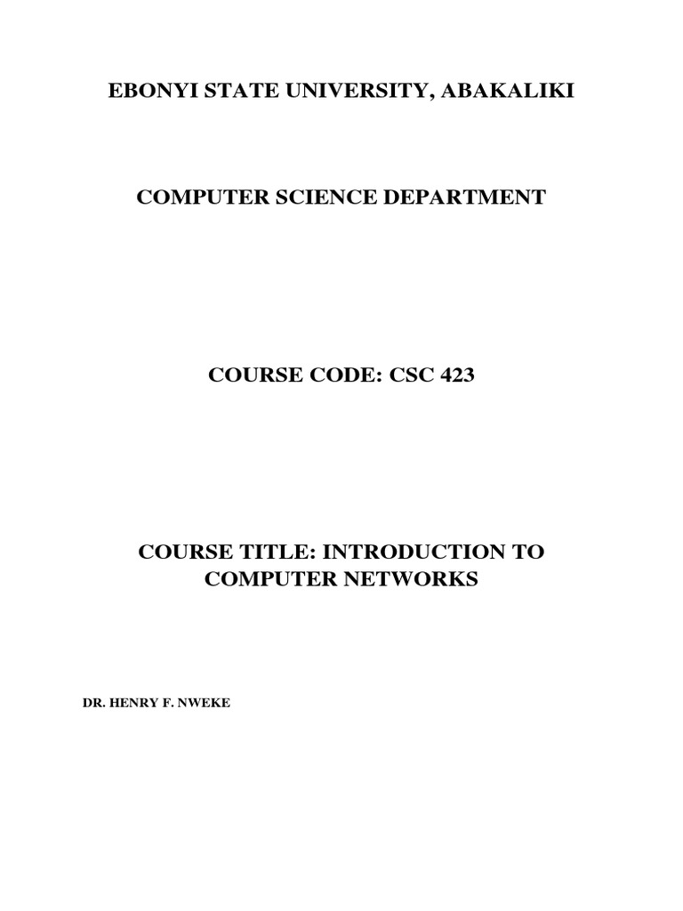 Introduction to Computer Networks | PDF | Computer Network | Network ...