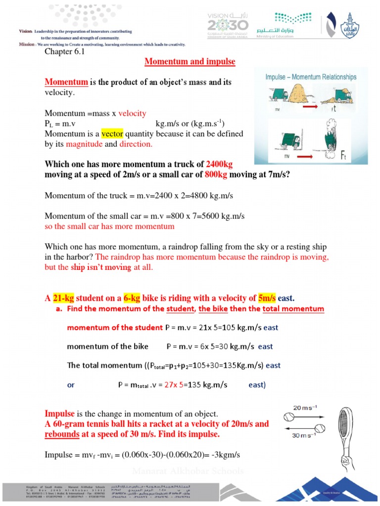 Chapter 6 Momentum | PDF | Collision | Momentum