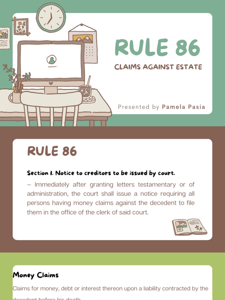 Filing Claims Under Rule 86 | PDF | Foreclosure | Mortgage Law