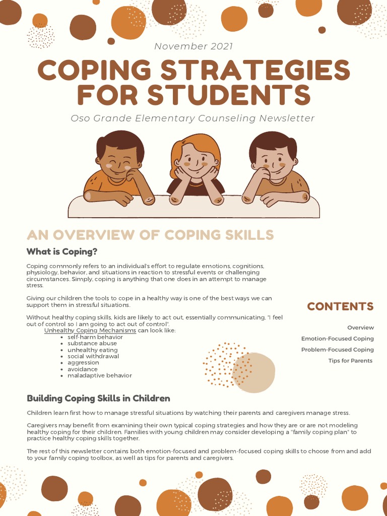 Coping Strategies Parent Handout | PDF | Psychological Concepts ...