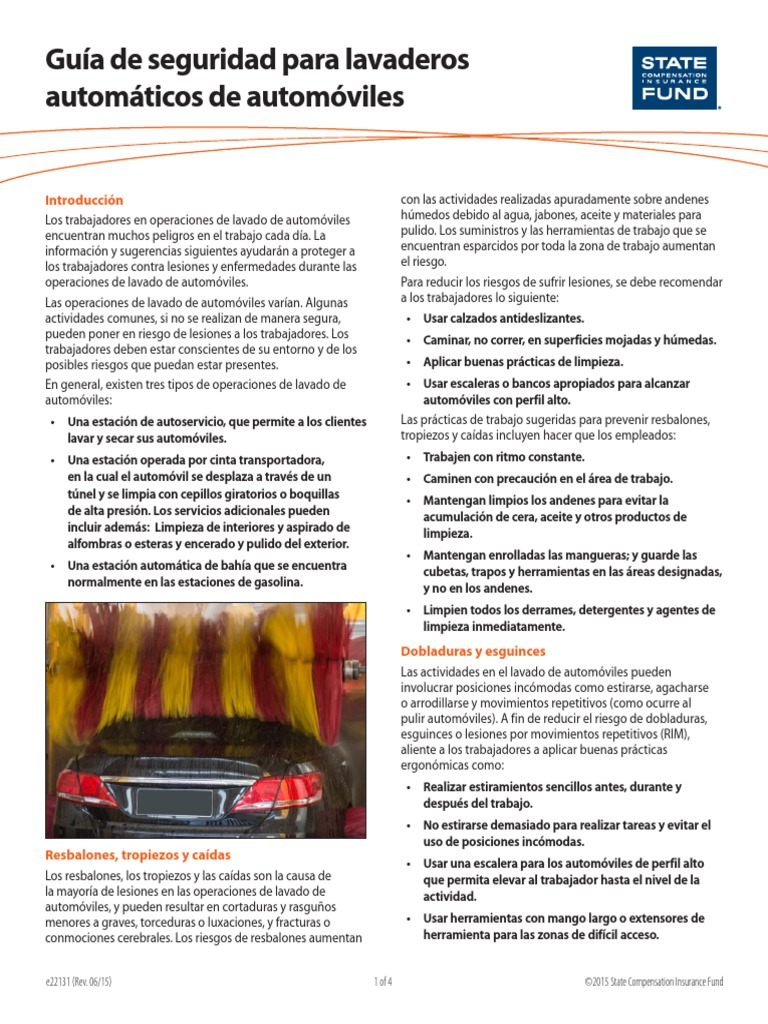 A Guide To Car Wash Safety Es | PDF