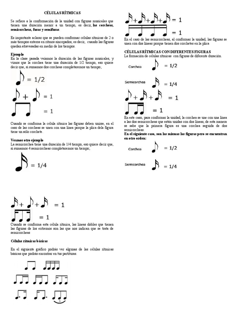 Células Rítmicas | PDF | Notación musical | Formas musicales