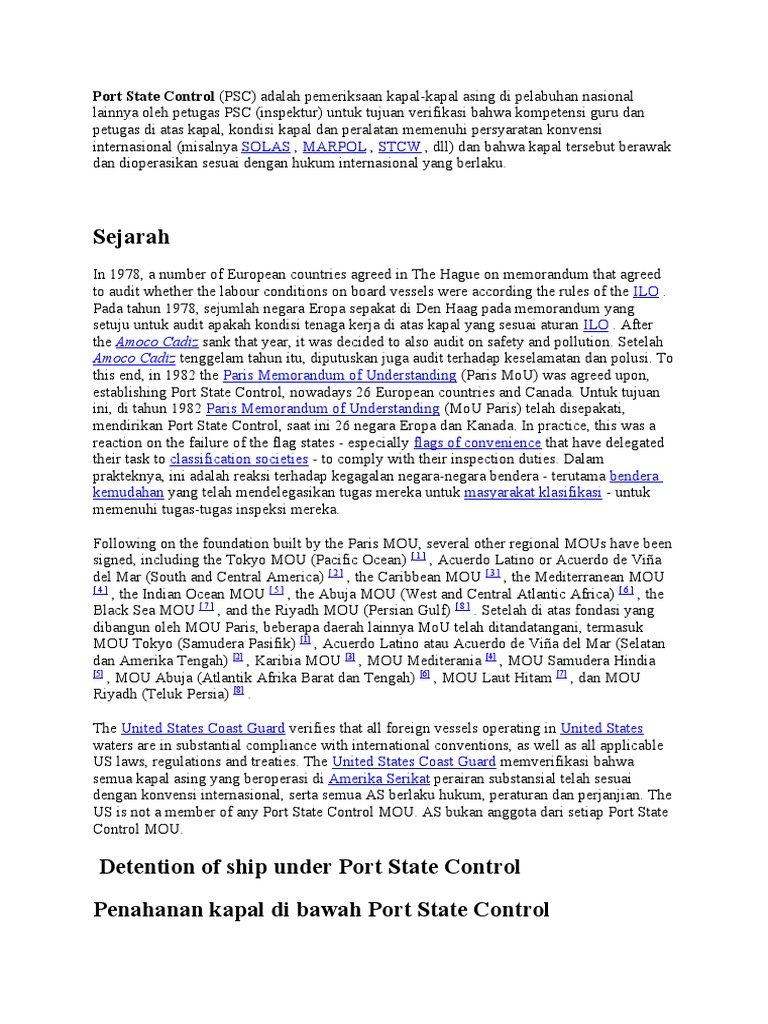 Makalah Port State Control | PDF