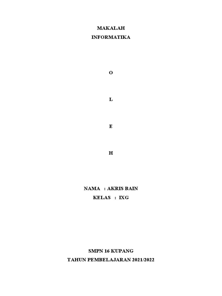Tugas Makalah Informatika | PDF