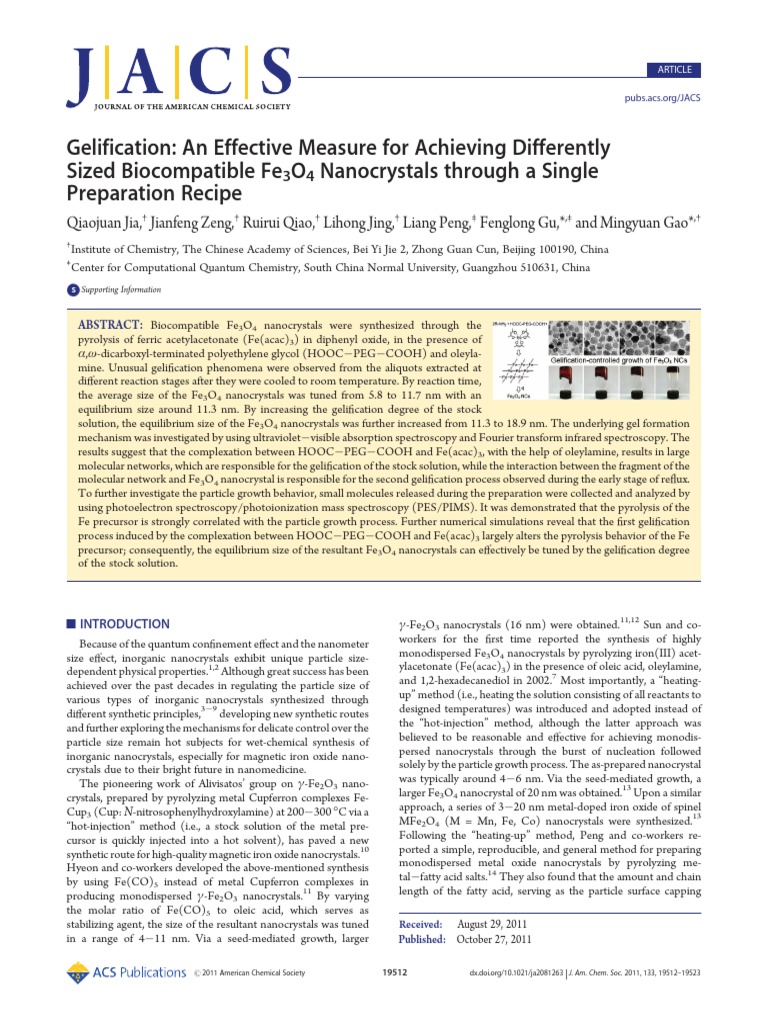 Gelification | PDF | Iron | Nanoparticle