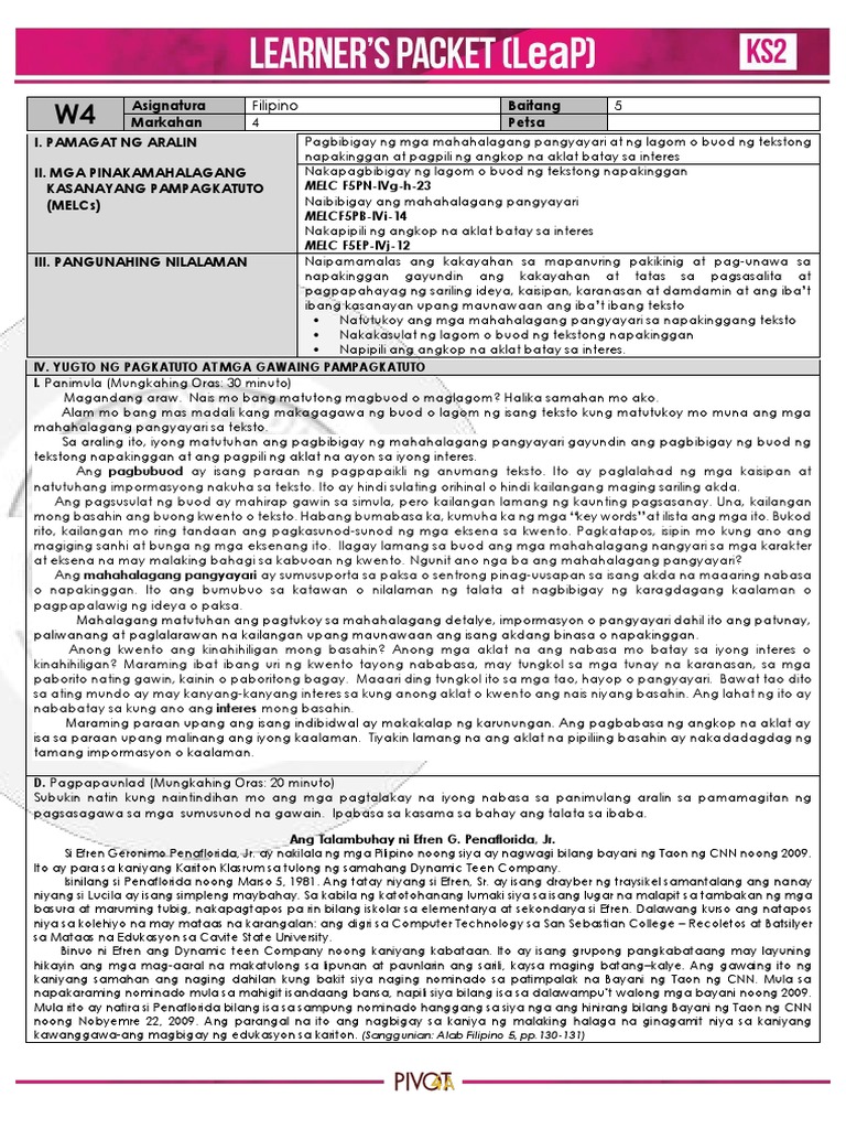 Q4 Filipino 5 Week4 | PDF