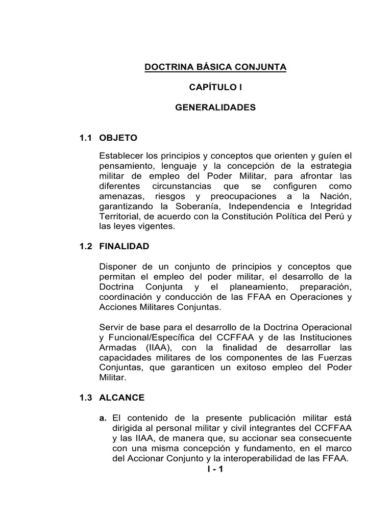 DBC Cap I Generalidades PDF | PDF | Ciencia militar | Militar