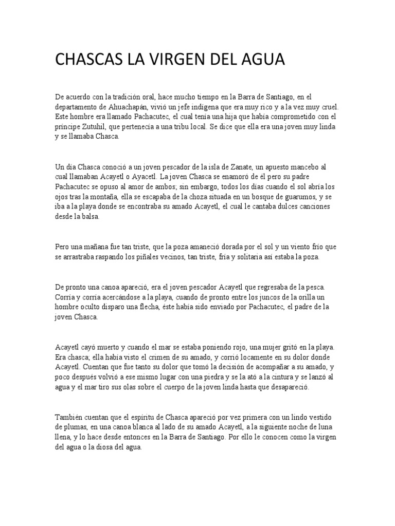 Chascas La Virgen Del Agua | PDF | Poesía