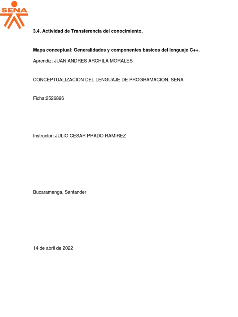Mapa conceptual sobre generalidades y componentes básicos del lenguaje ...