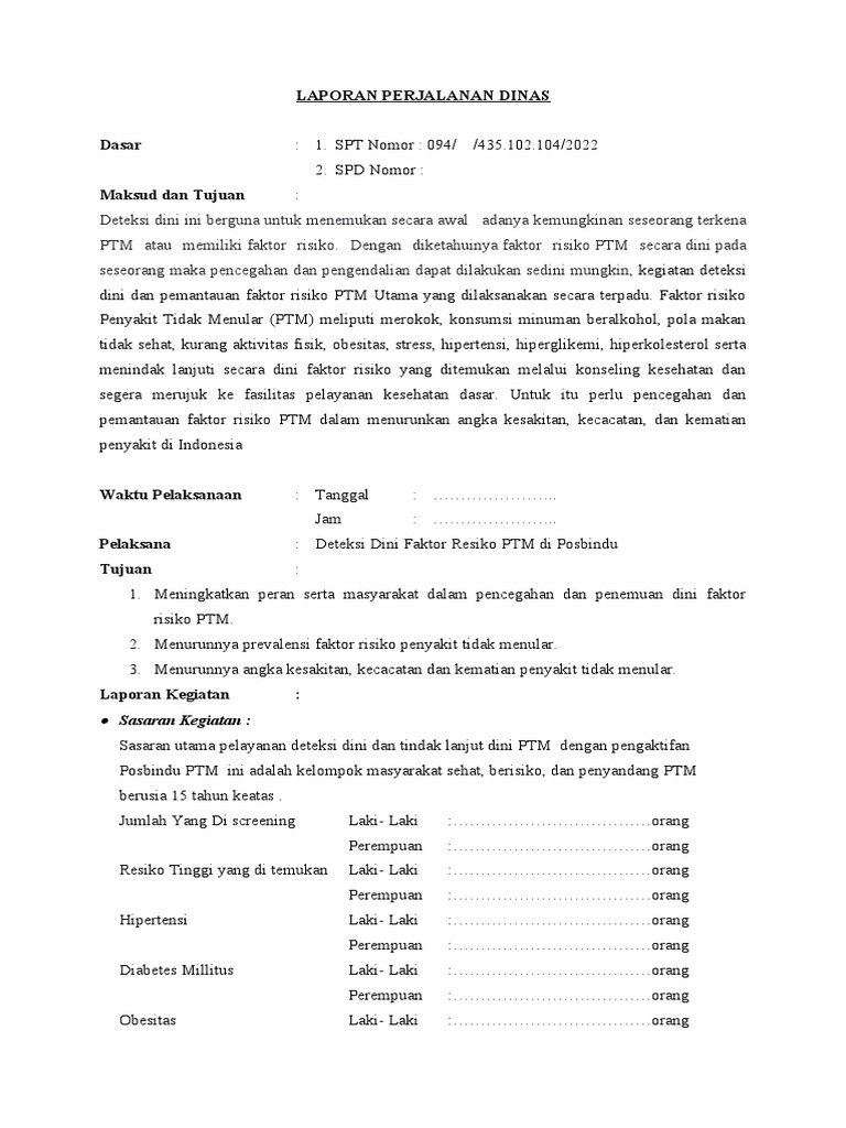 LPD Deteksi Dini Faktor Resiko PTM | PDF