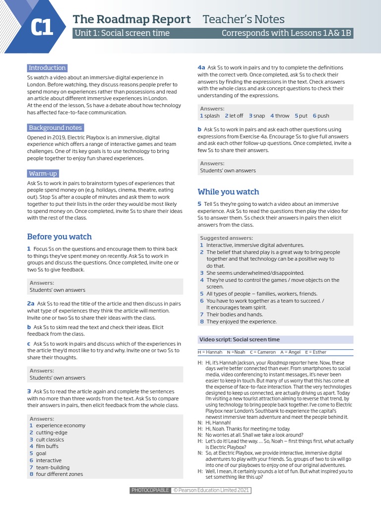 RM C1 Video Worksheets TNs | PDF | Improvisation | Experience