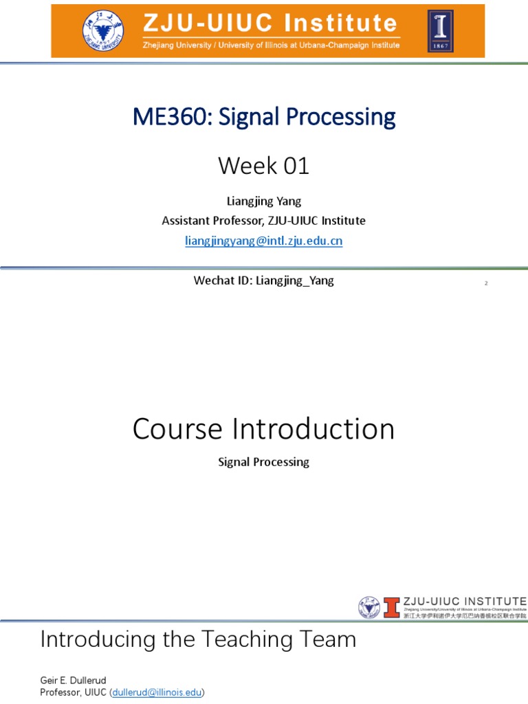 ME360: Signal Processing: Week 01 | PDF | System | Electricity