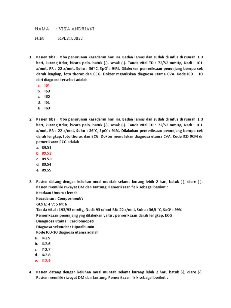 Vika Andriani RPL8100033 Kodefikasi Koding | PDF | Pengembangan Diri | Kesehatan Holistik
