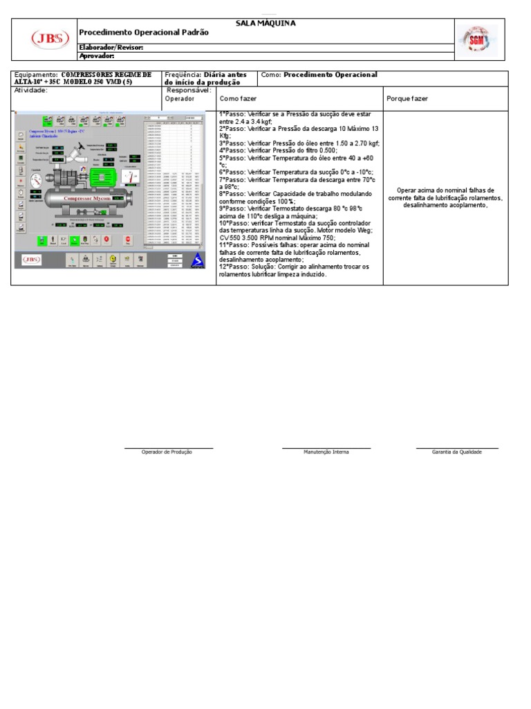 03 - Regime Trabalho Compressores Alta Modelo 250 VMD | PDF | Engenharia Mecânica