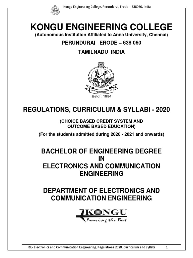 Kec r2020 Ece | PDF | Engineering | Bachelor's Degree