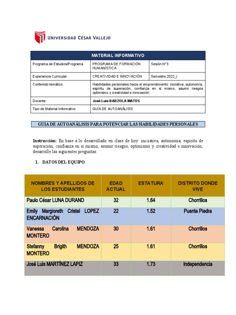 Guía de Autoanalisis 3 | PDF | Cognición | Ciencia cognitiva