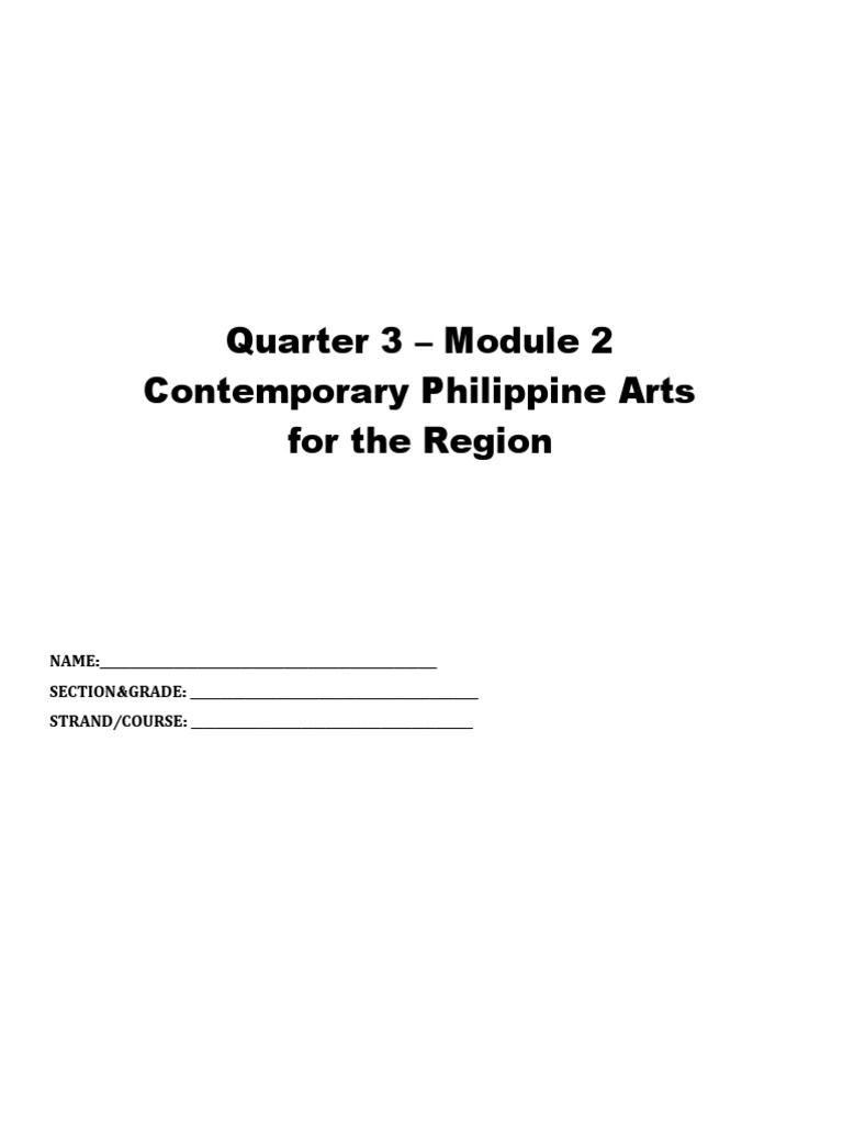 Quarter 3 - Module 2 Contemporary Philippine Arts For The Region | PDF ...