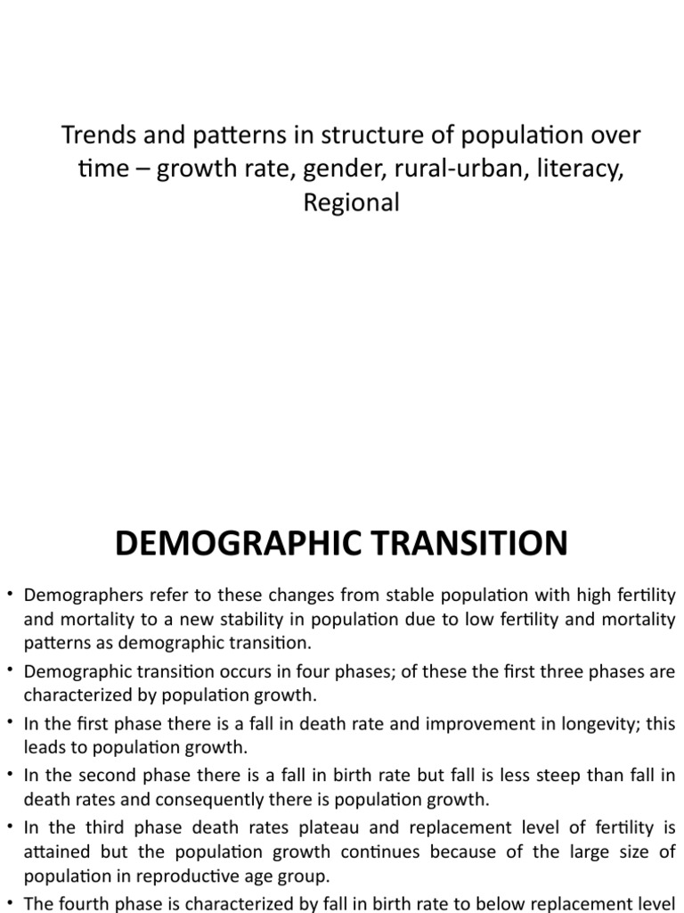 Trends and Patterns in Structure of Population Over Time - Growth Rate ...