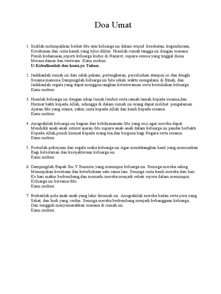 Doa Umat | PDF