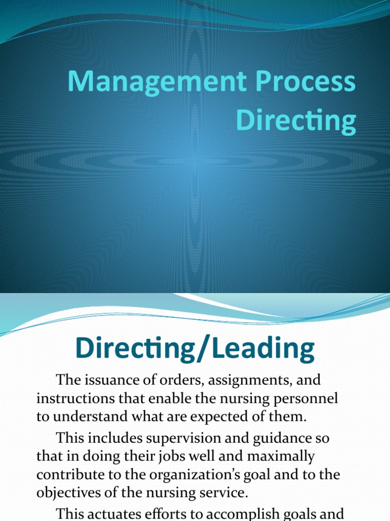 Management Process Directing | PDF | Nursing | Motivational