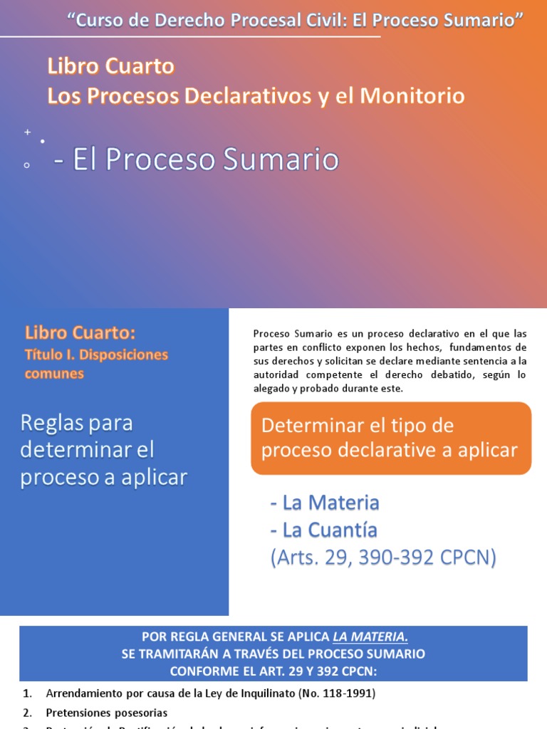 El Proceso Sumario (Presentacion) | PDF | Demanda judicial | Sentencia ...