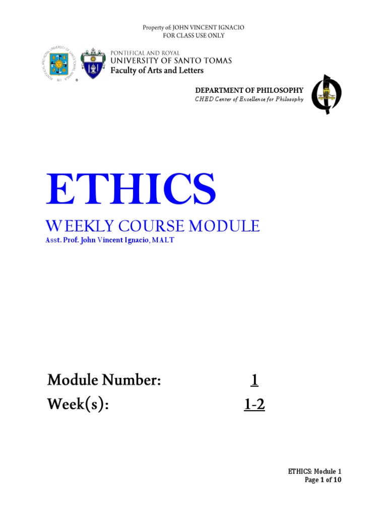 Ethics - Module 1 | PDF | Reason | Science