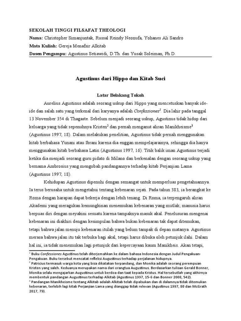 Agustinus Dari Hippo Dan Kitab Suci | PDF
