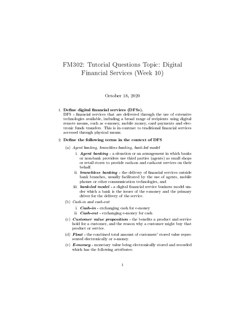 Tutorial Questions - Week 10 Solution | PDF | Banks | Money Laundering